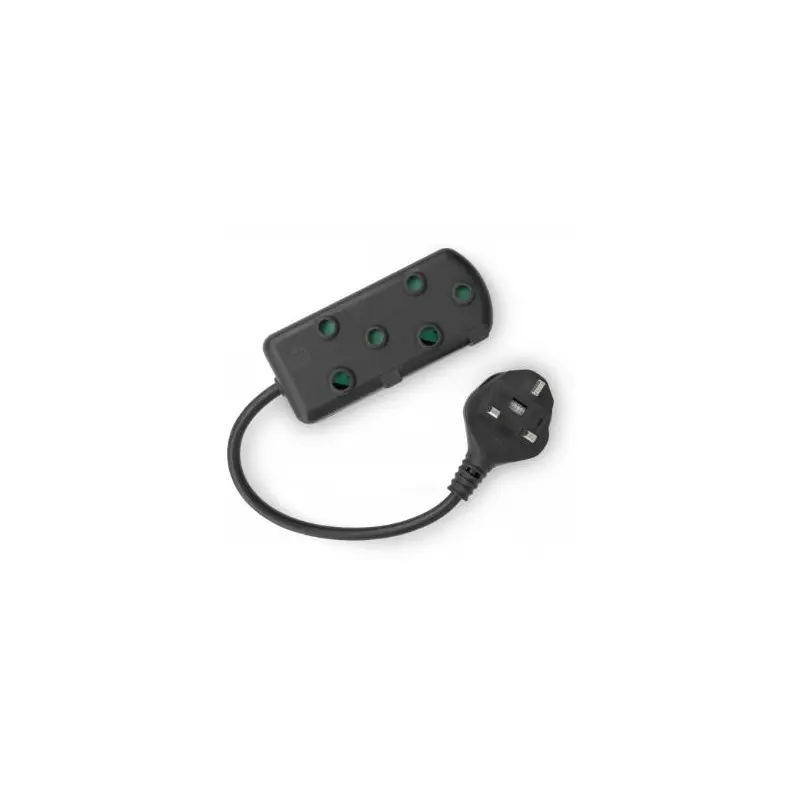 RCT 2 SA SOCKET MULTIPLUG WITH UK PLUG - Black | Shop Online In SA